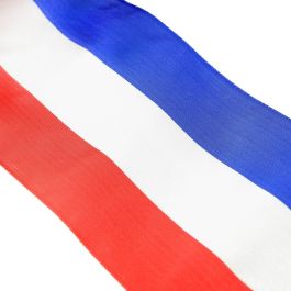 Ruban tricolore bleu blanc rouge 10cm