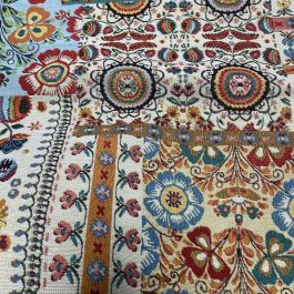 Tissu jacquard patchwork folk multico