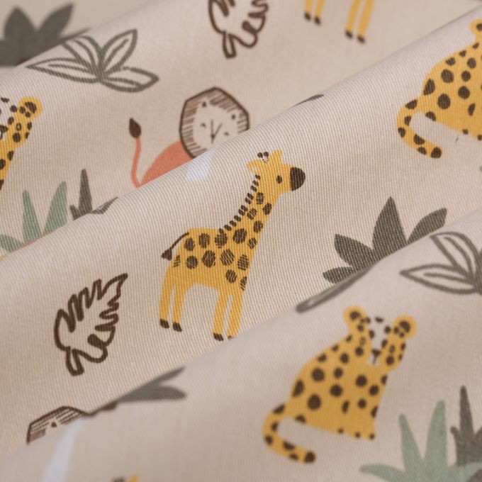 Tissu sergé safari party multicolore