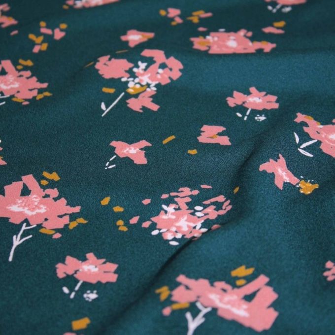 Tissu crêpe de viscose Ocella dark lagune - Eglantine et Zoé