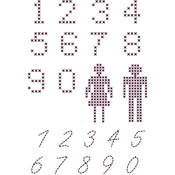 Modèle de broderie chiffres Custom By Me