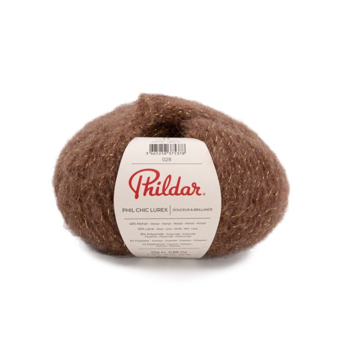 Pelote de laine Phil chic lurex chocolat Phildar